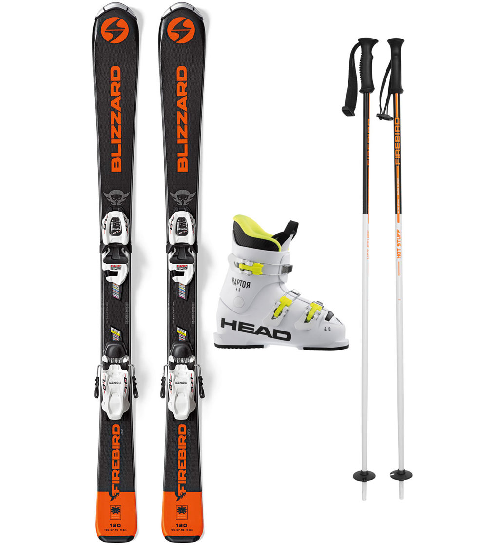 Blizzard Set Firebird Jr 120/130 cm: Ski + Bindung + Skistöcke ...